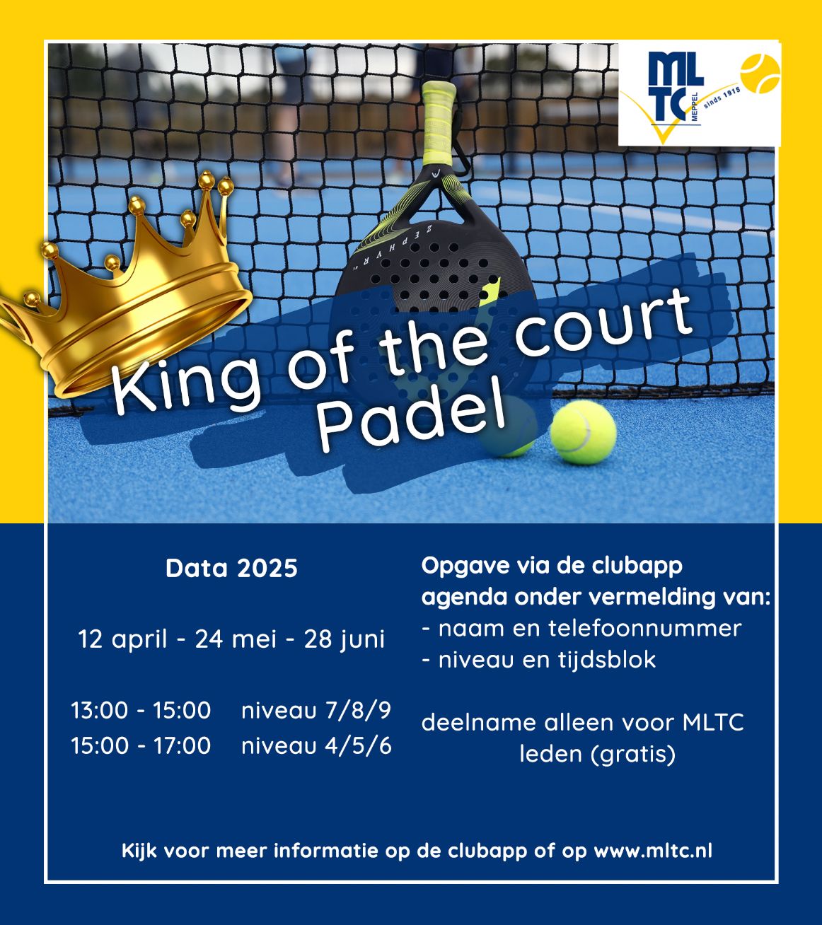 King of the court Padel voorjaar 2025 - MLTC